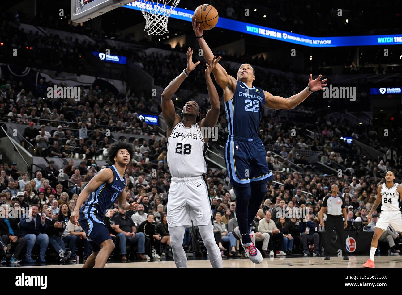 Memphis Grizzlies' Desmond Bane (22) grabs the rebound ahead of San ...
