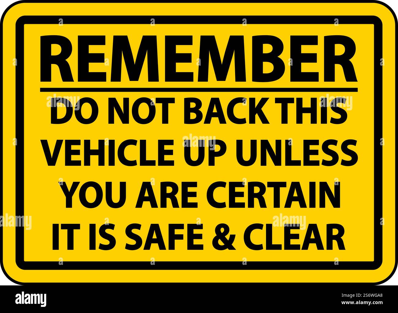 Do Not Back Up Unless Clear Label Sign On White Background Stock Vector ...