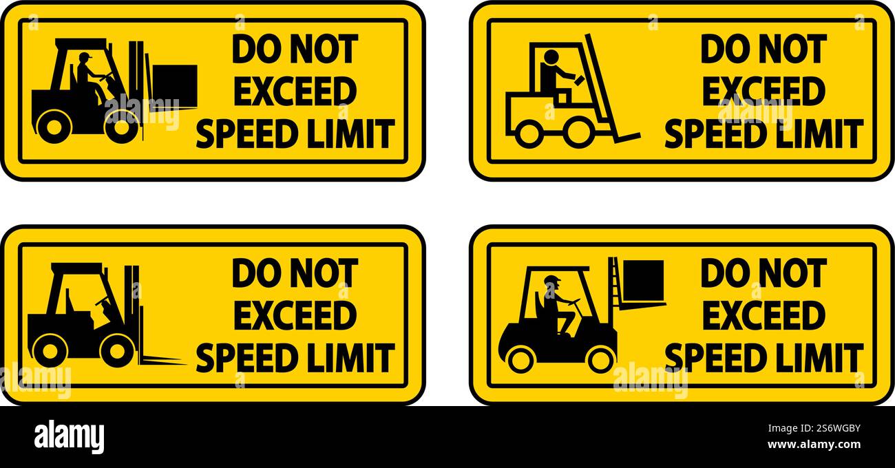 Do Not Exceed Speed Limit Label Sign On White Background Stock Vector ...