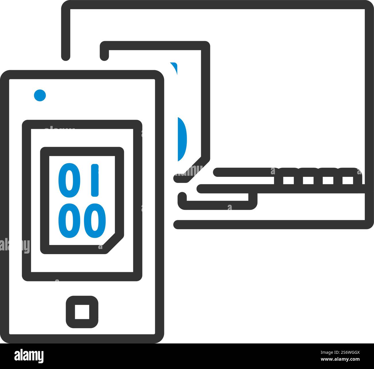 Exchanging Data Icon. Editable Bold Outline With Color Fill Design. Vector Illustration Stock ...