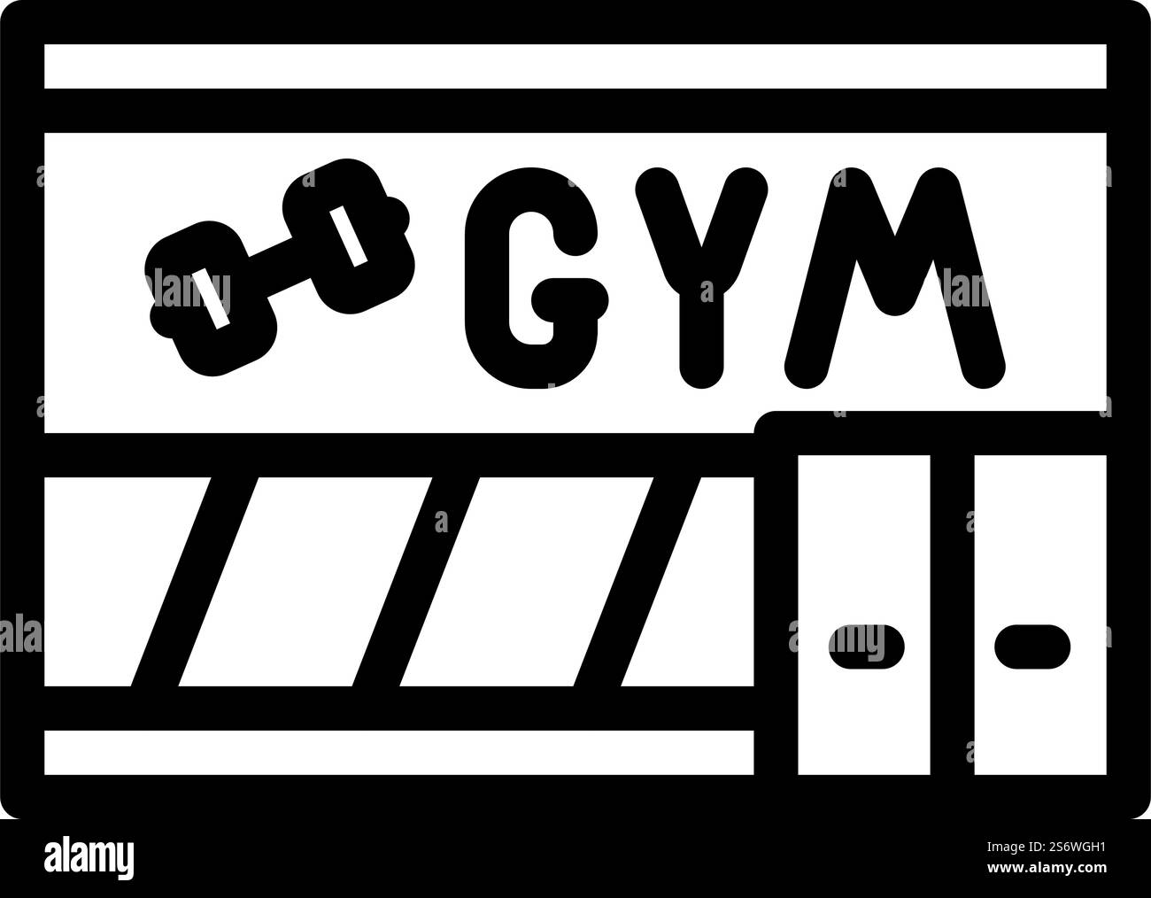 gym building line icon vector. gym building sign. isolated contour ...