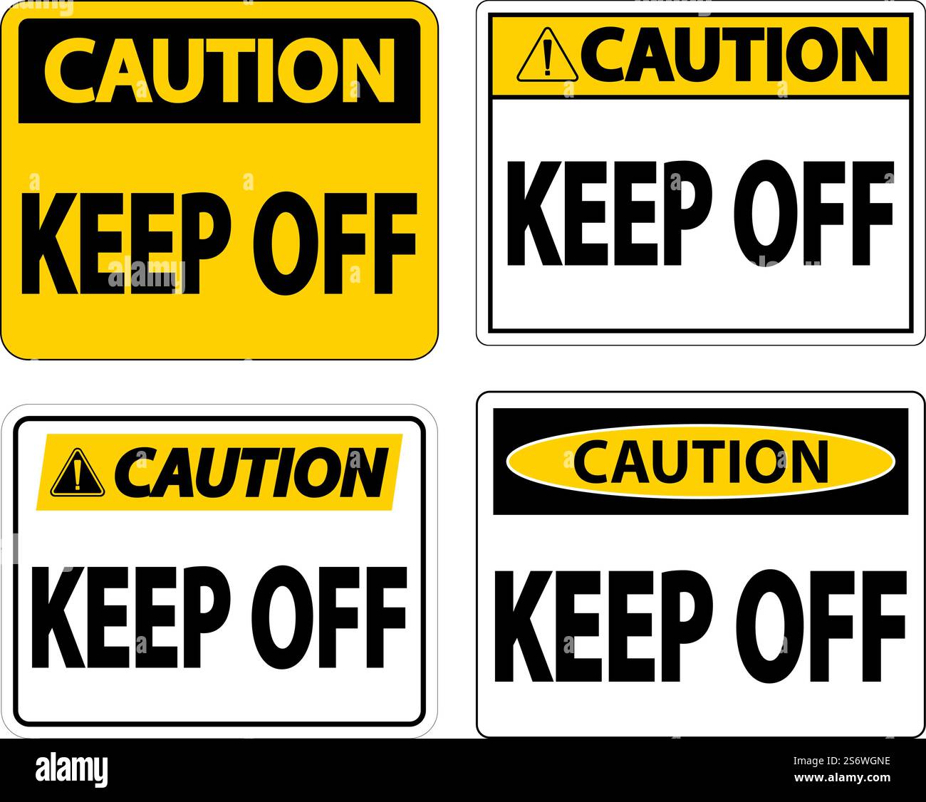 Caution Keep Off Label Sign On White Background Stock Vector Image ...