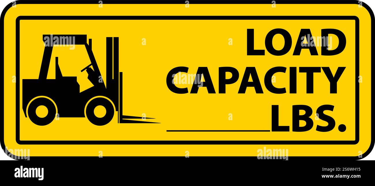 Forklift Load Capacity Label Sign On White Background Stock Vector ...