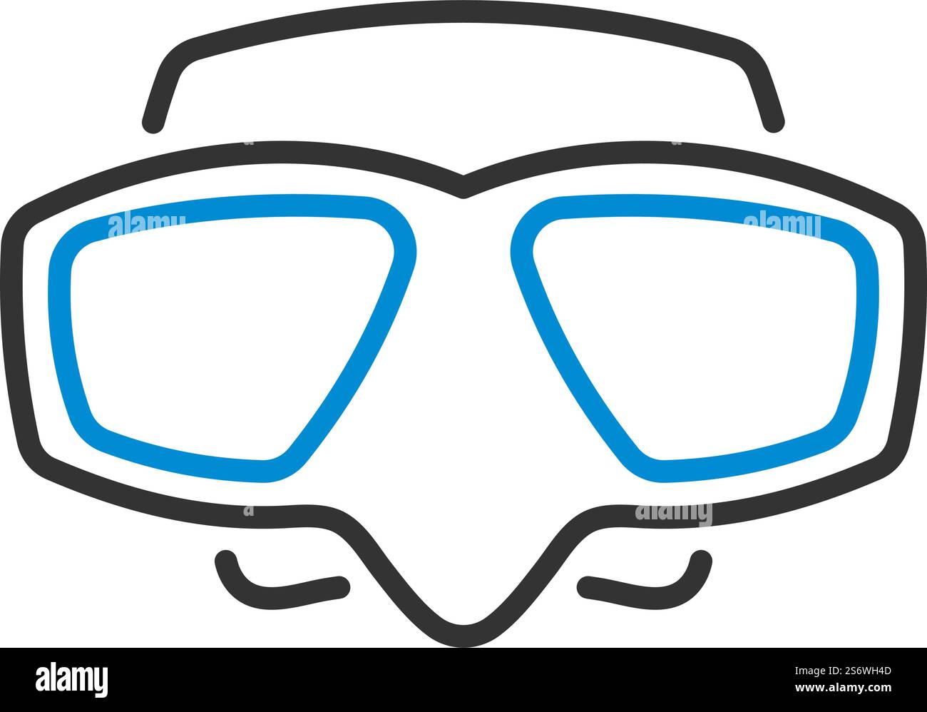 Icon Of Scuba Mask. Editable Bold Outline With Color Fill Design ...