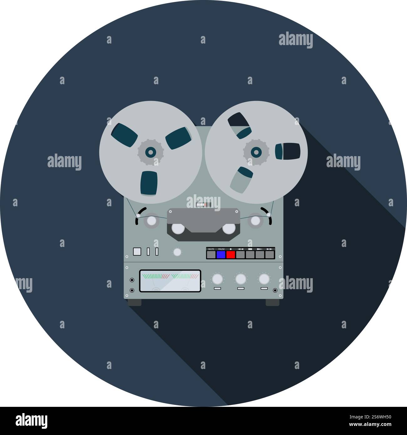 Reel Tape Recorder Icon. Editable Bold Outline With Color Fill Design ...
