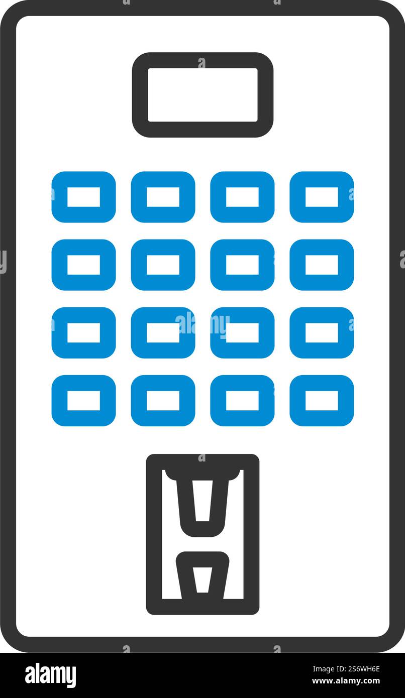 Icon Of Coffee Selling Machine. Editable Bold Outline With Color Fill ...