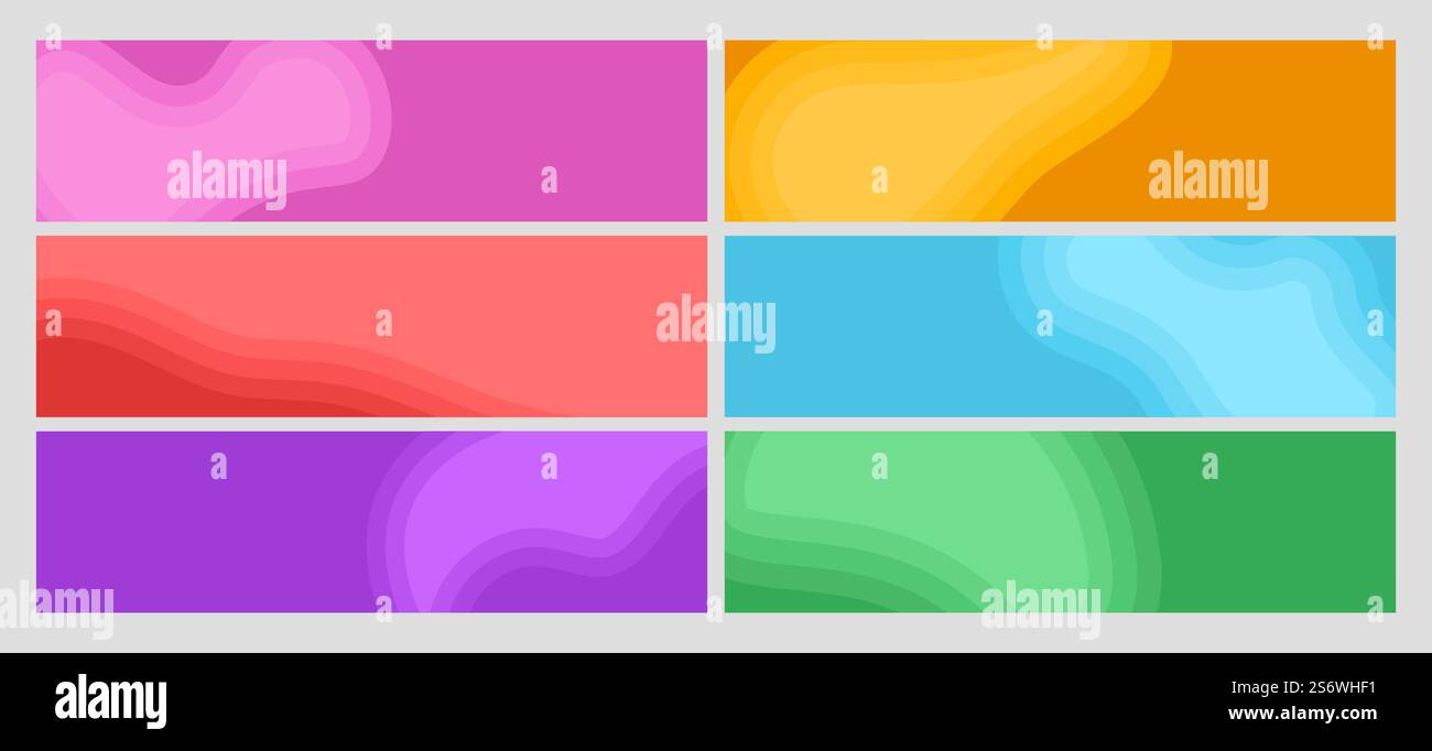 Wave banners kit. Abstract waves background templates. Diverse ...