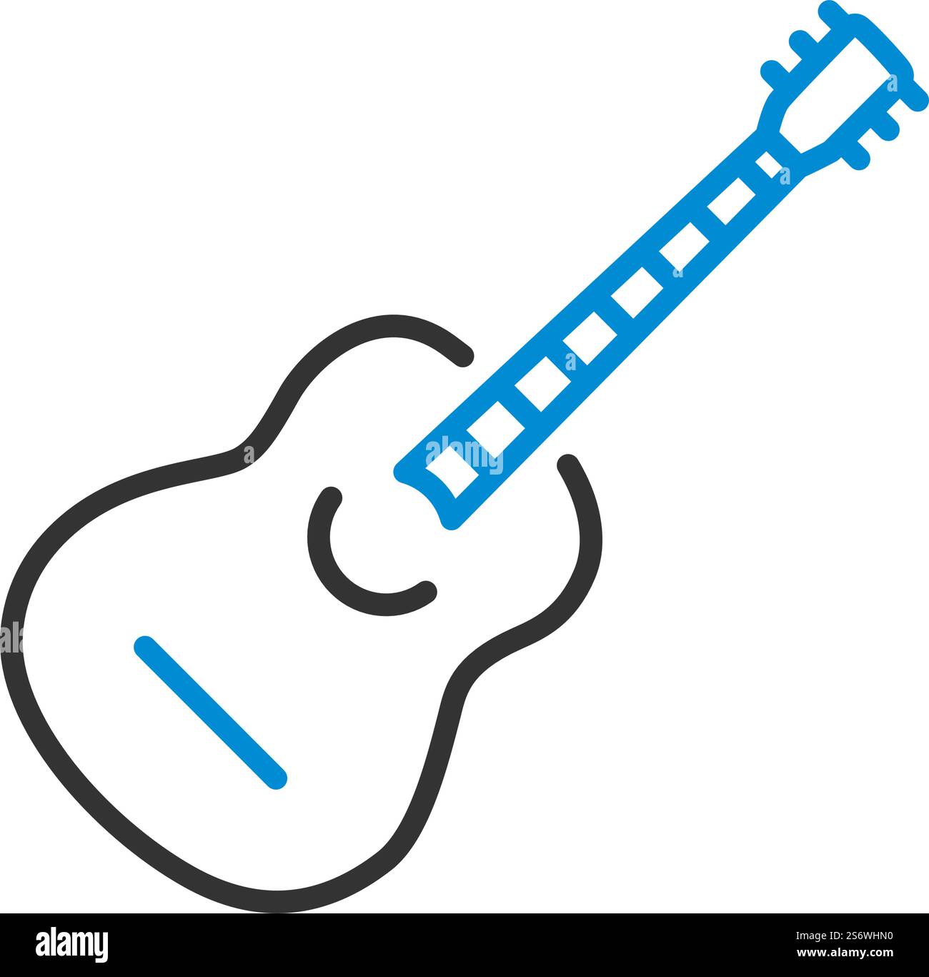 Acoustic Guitar Icon. Editable Bold Outline With Color Fill Design ...