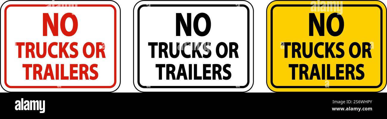 No Trucks or Trailers Sign On White Background Stock Vector Image & Art ...