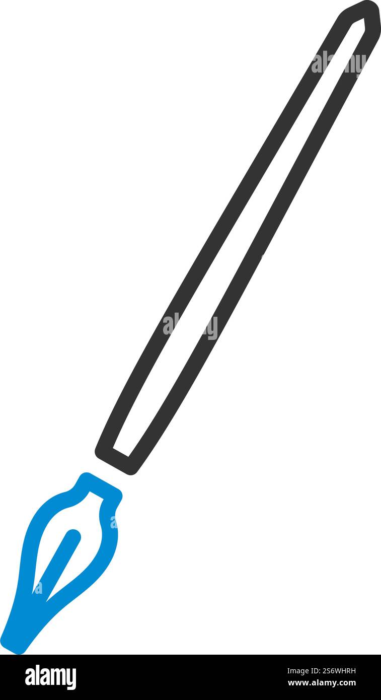 Fountain Pen Icon. Editable Bold Outline With Color Fill Design. Vector ...