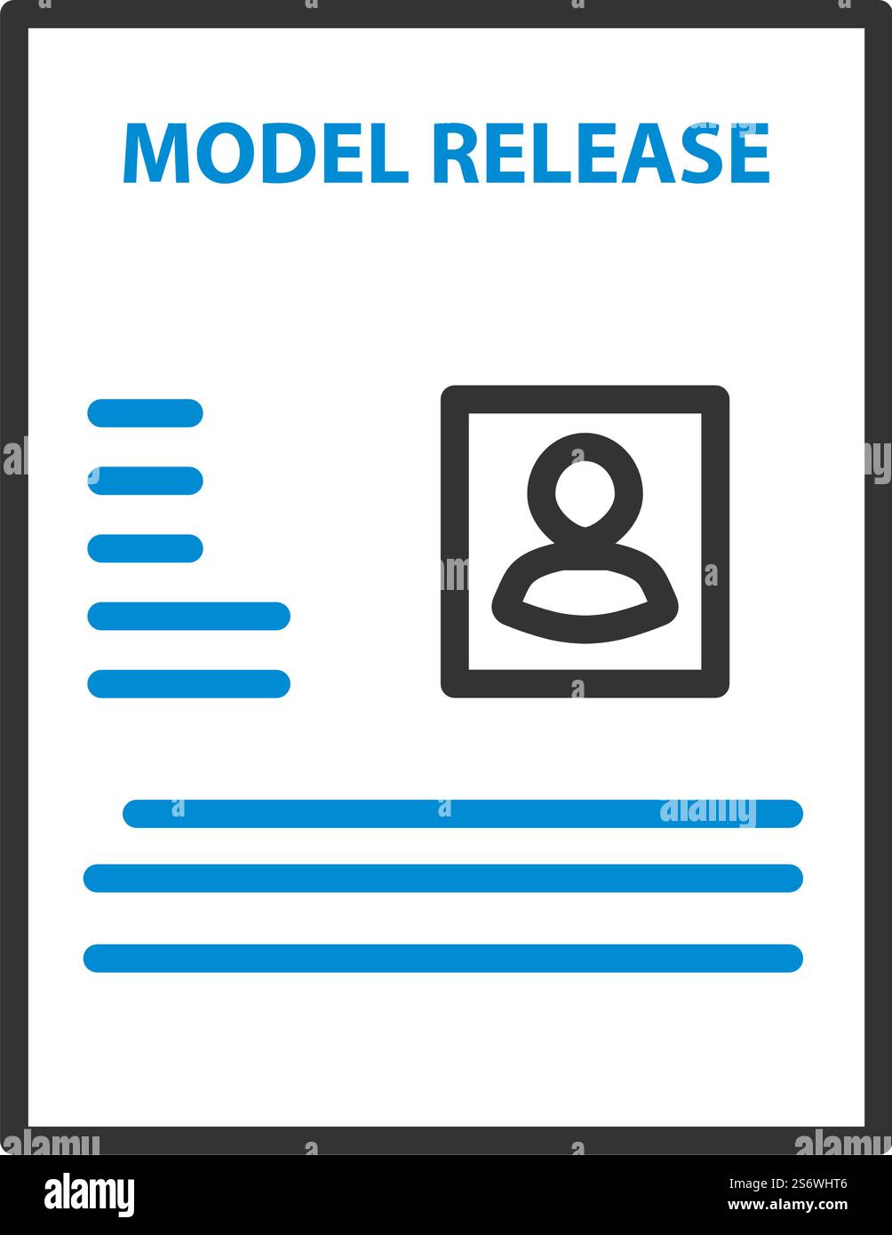 Icon Of Model Release Document. Editable Bold Outline With Color Fill ...