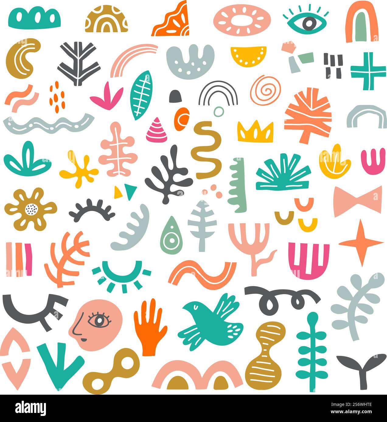 Modern abstract shapes. Flat contemporary design forms linear fabrician ...