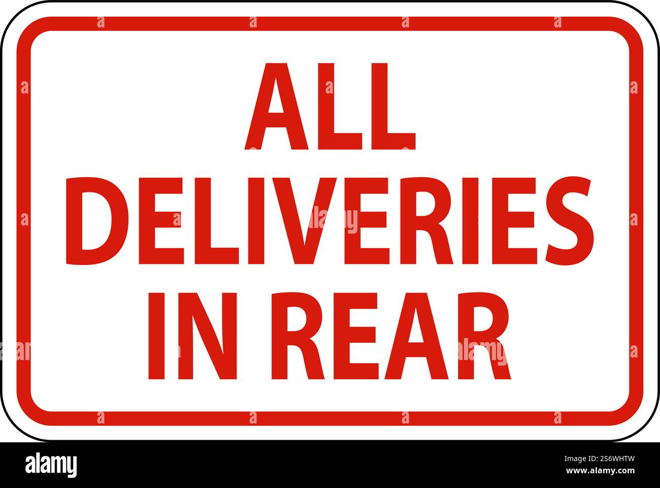 All Deliveries In Rear Sign On White Background Stock Vector Image ...