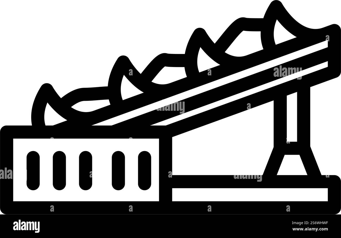 inclined screw feeder line icon vector. inclined screw feeder sign ...