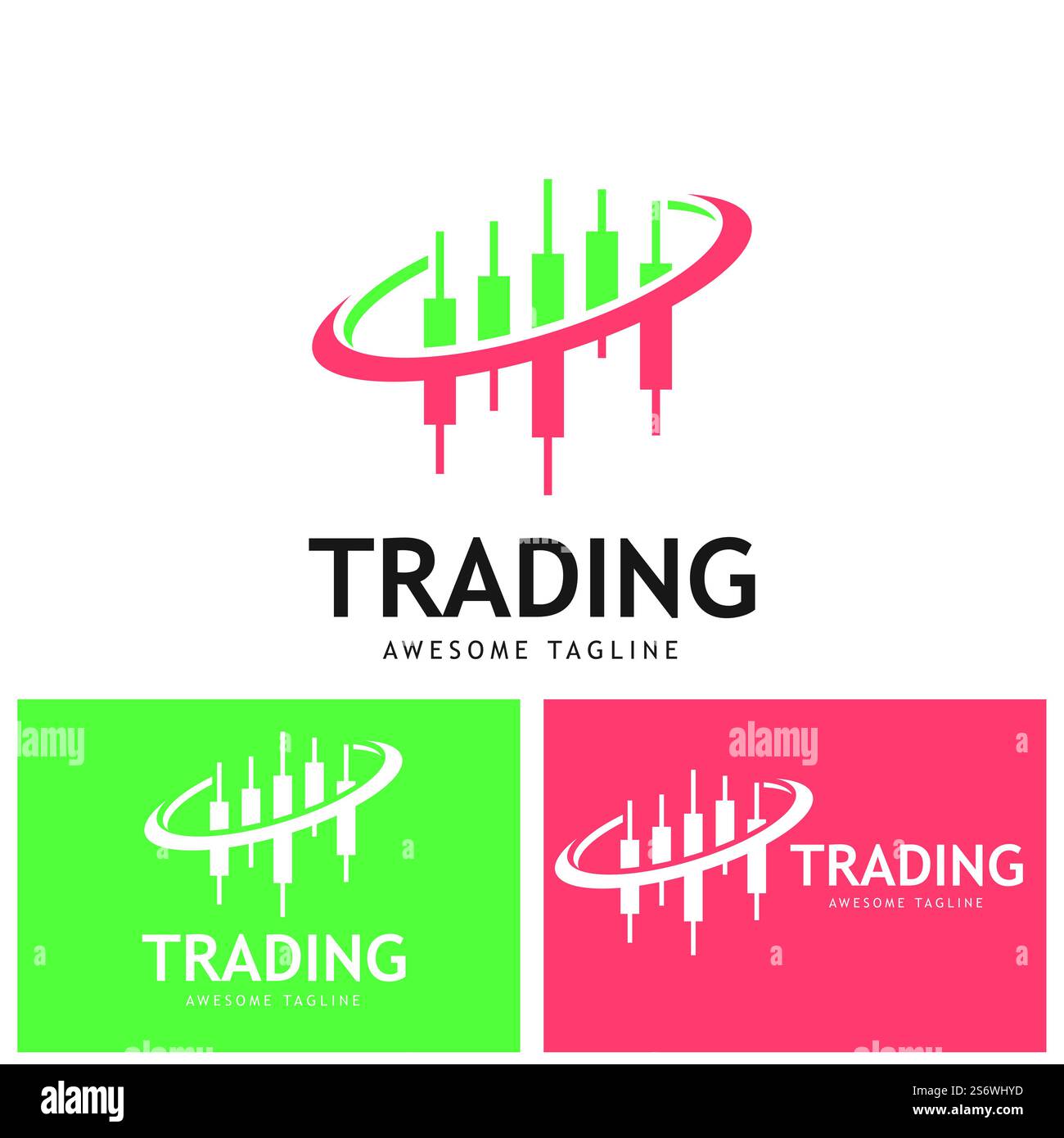 Vector logo with candlestick trading chart analyzing in forex Stock ...