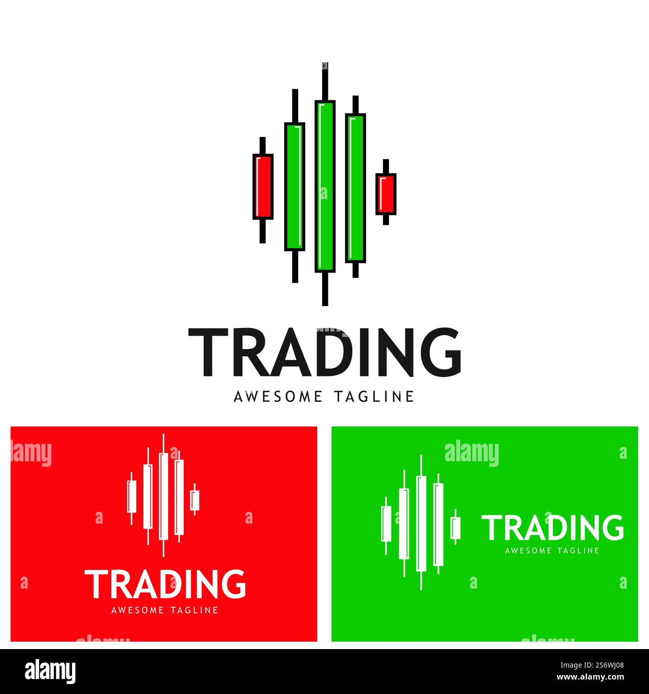 Vector logo with candlestick trading chart analyzing in forex Stock ...