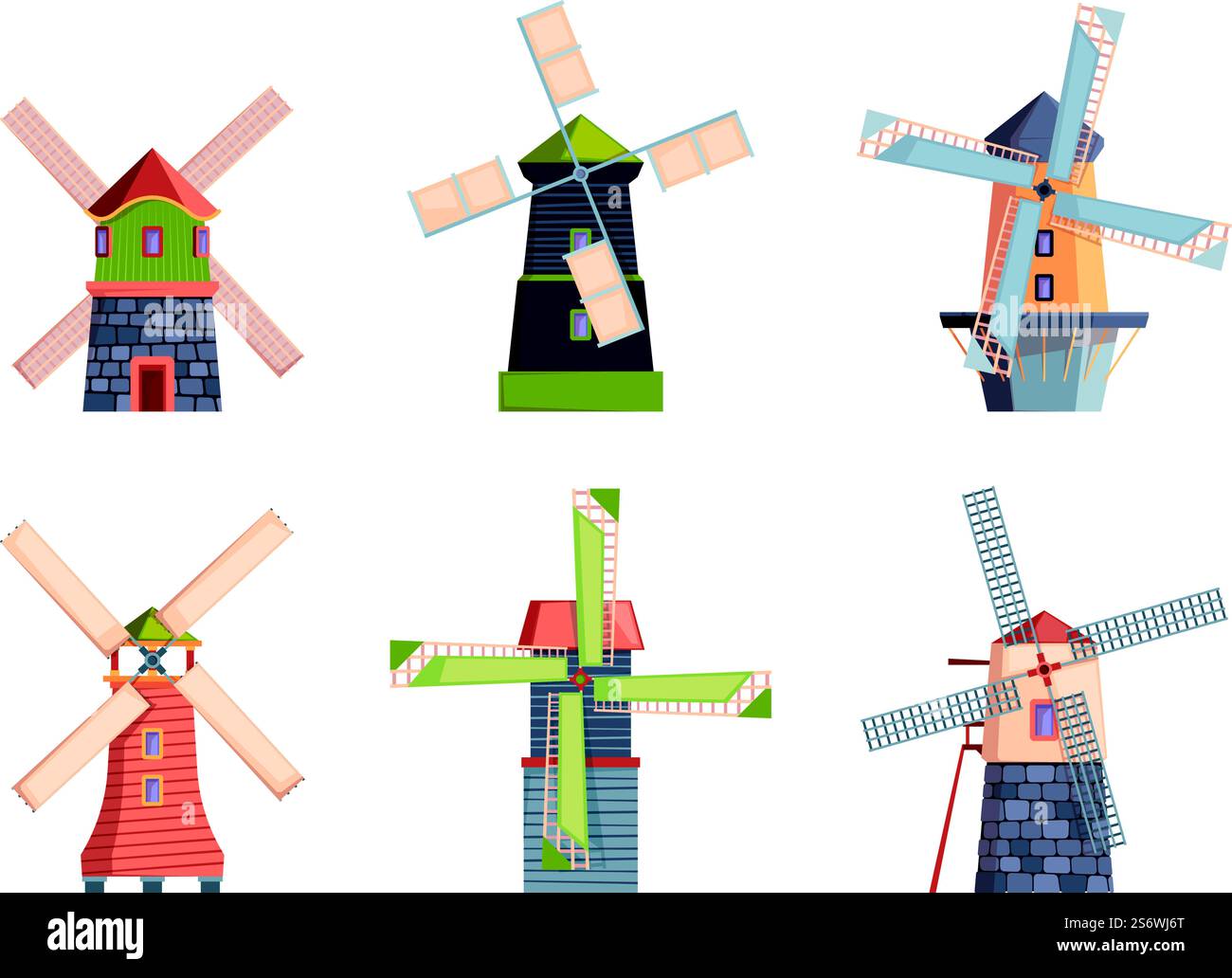 Windmills. Flat rural buildings water towers netherlands windmills ...