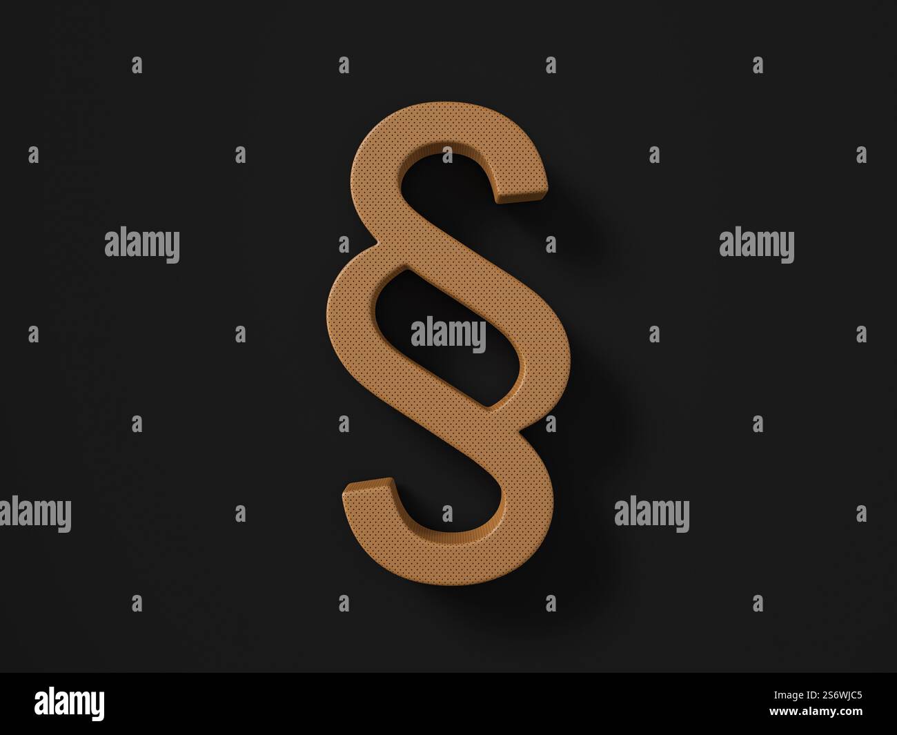 Perforated leather section symbol on black background. 3d illustration ...