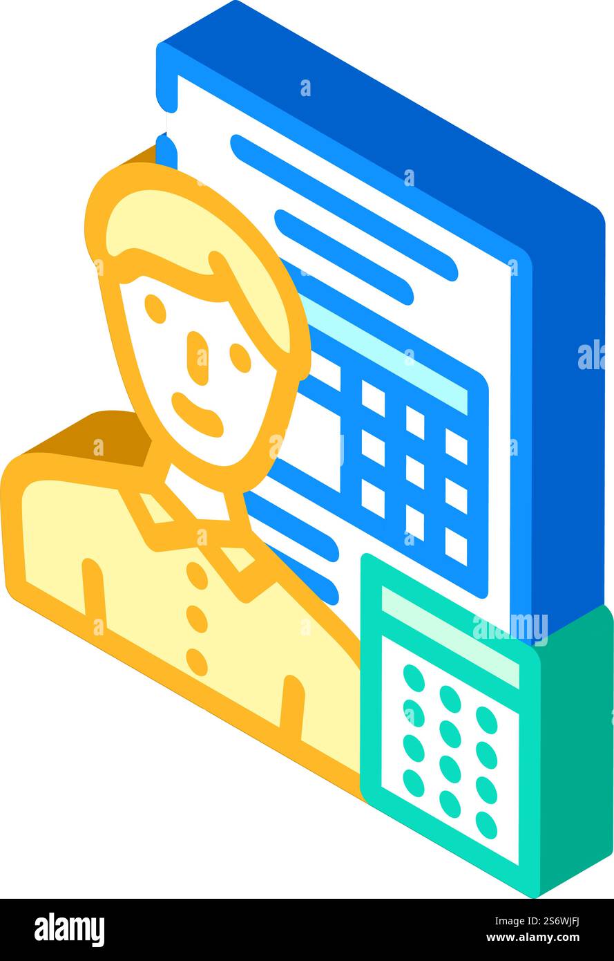 accounting boss isometric icon vector. accounting boss sign. isolated ...