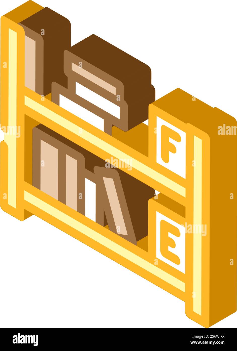 library shelf isometric icon vector. library shelf sign. isolated ...