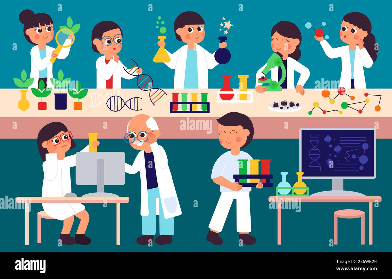 Working in laboratory. Scientist and doctor collaboration, lab research ...