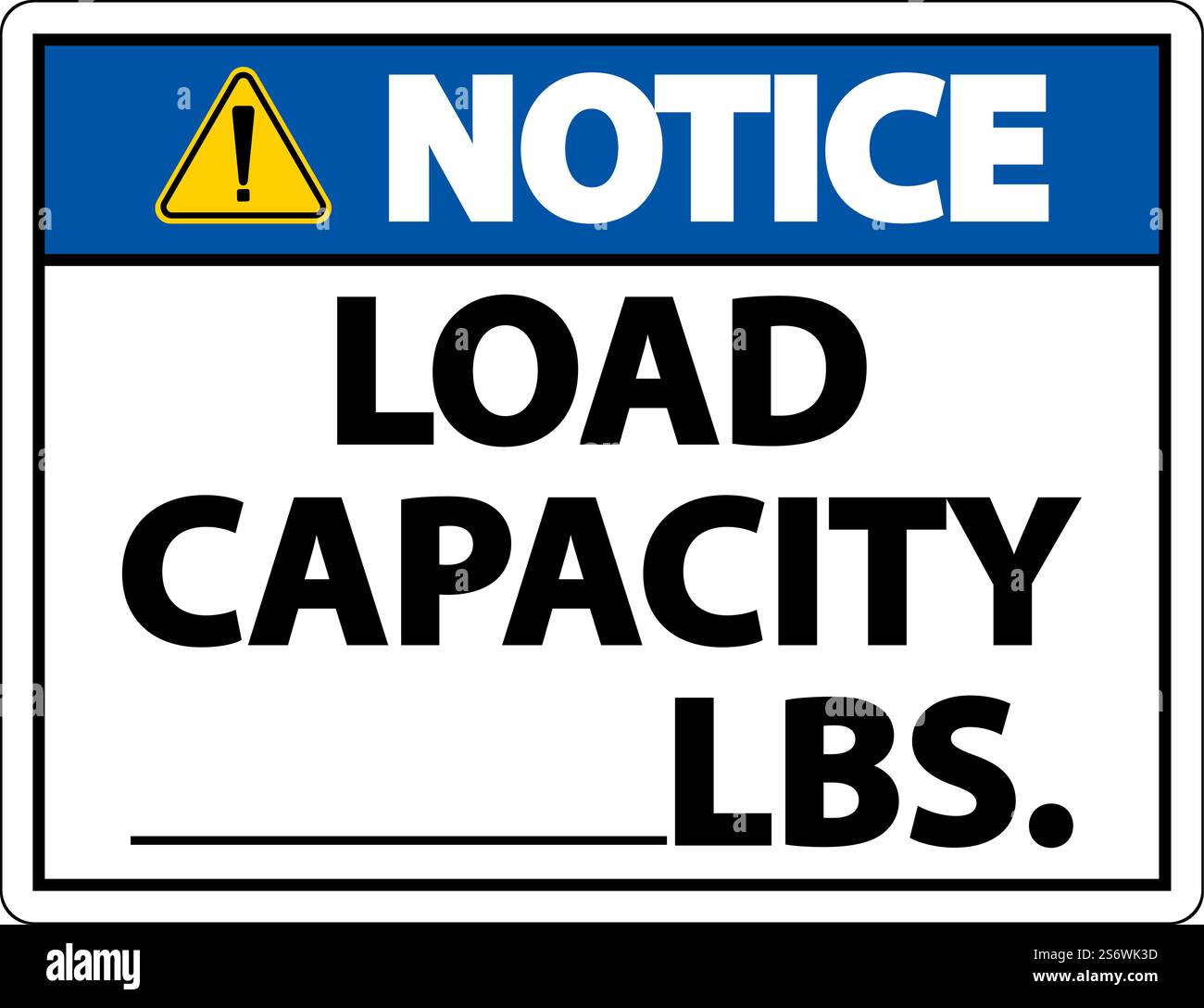 Notice Load Capacity Label Sign On White Background Stock Vector Image ...