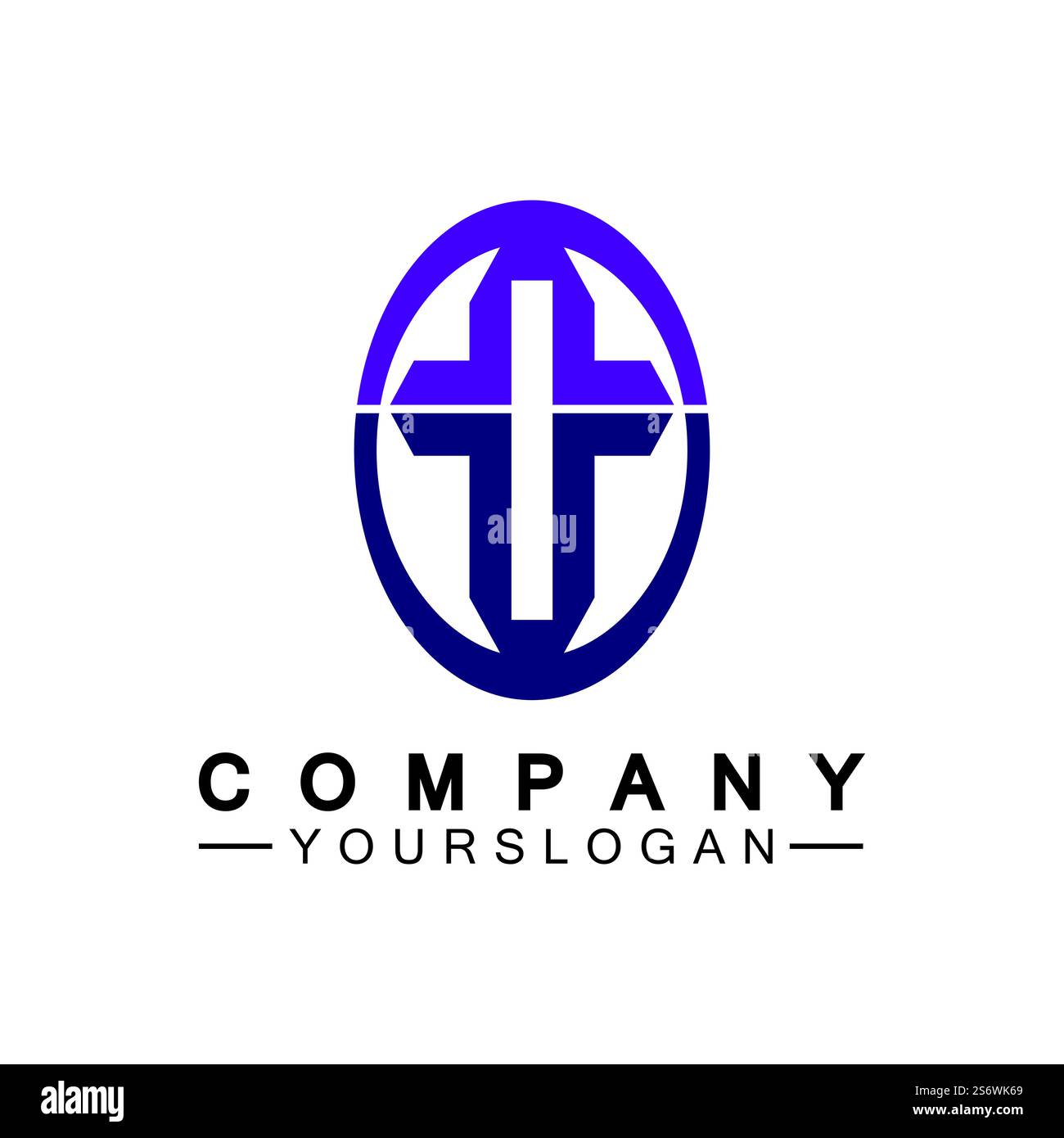 Church logo.Illustration of modern, clean church cross sign for a ...