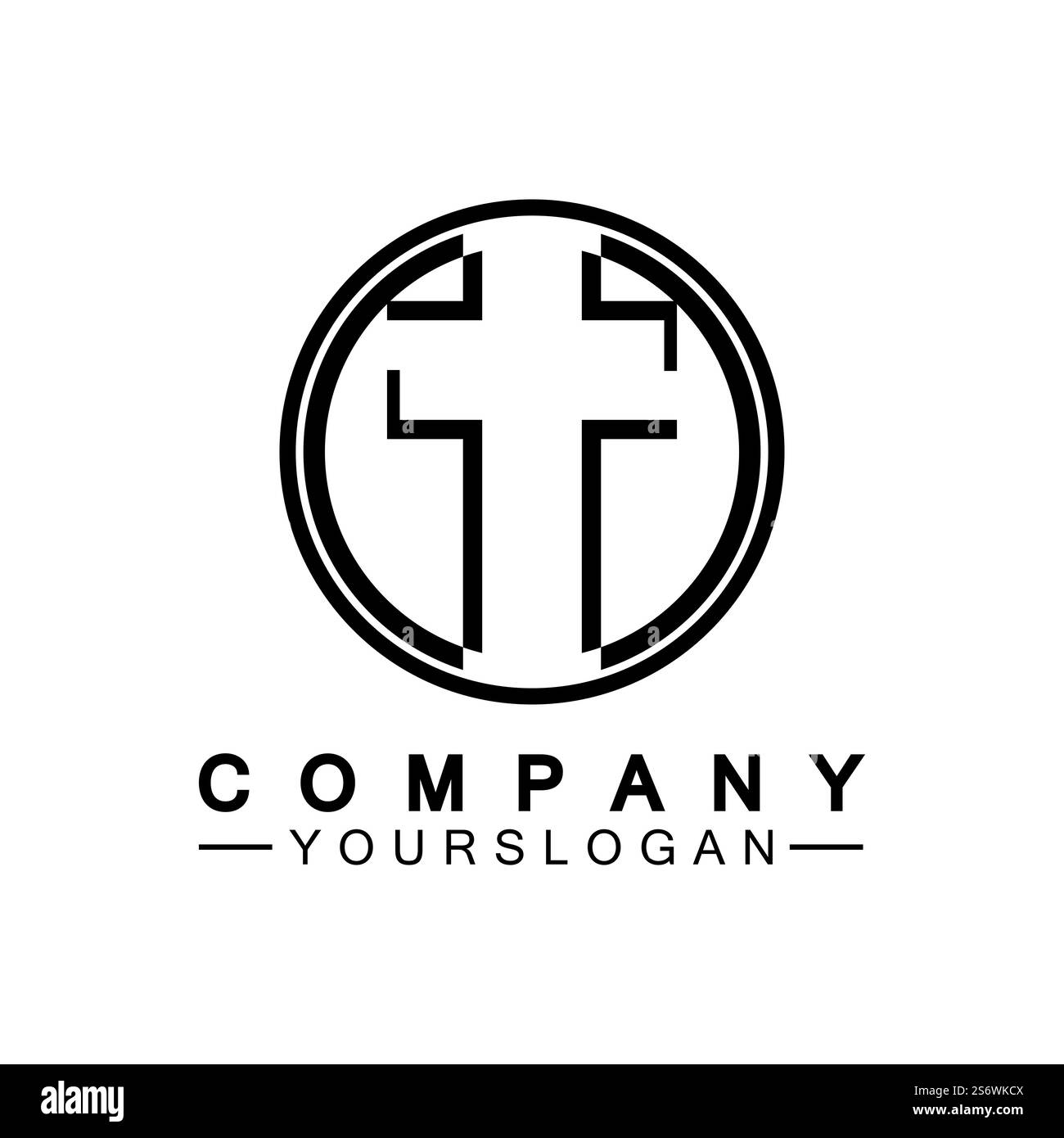 Church logo.Illustration of modern, clean church cross sign for a ...