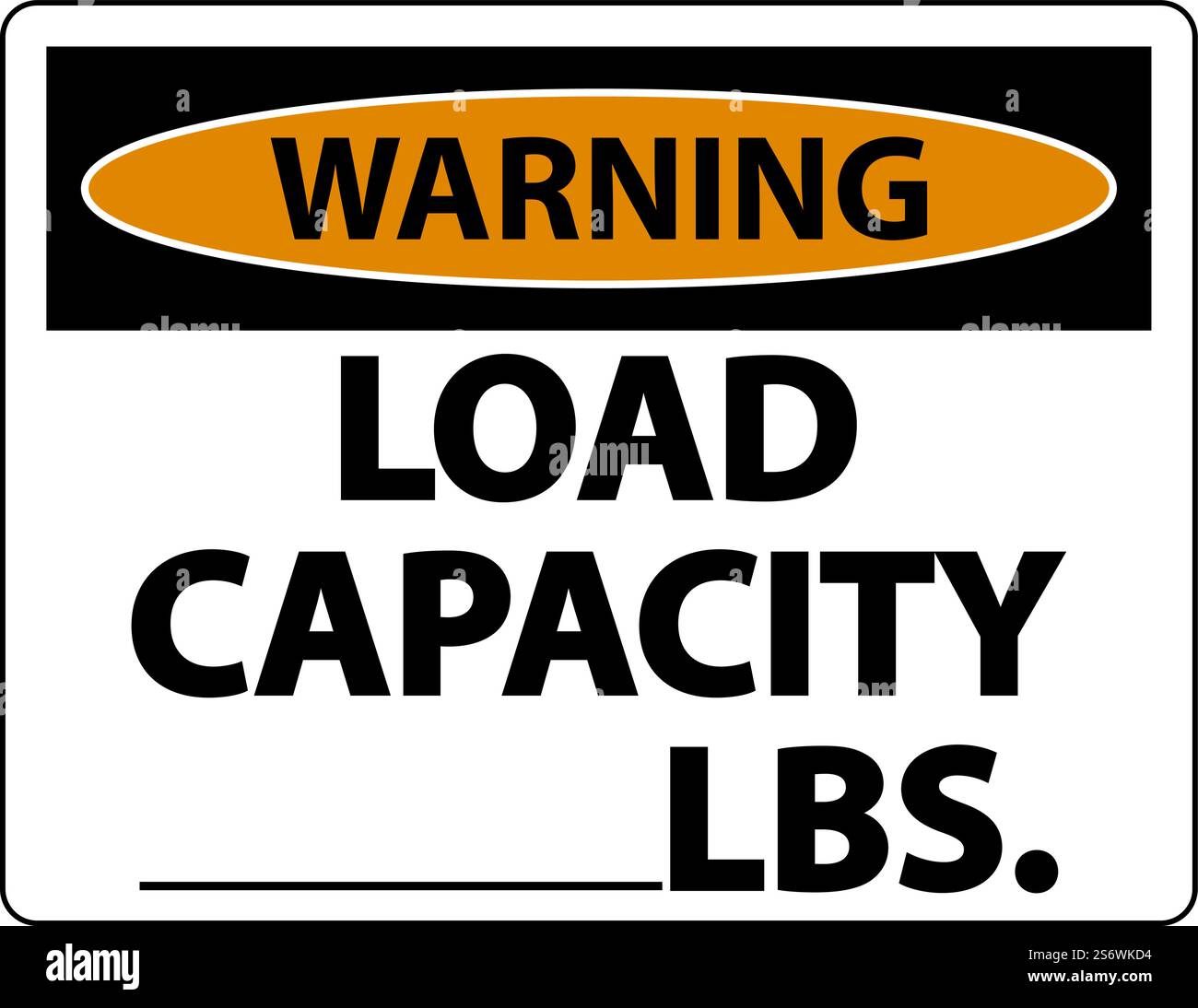 Warning Load Capacity Label Sign On White Background Stock Vector Image ...