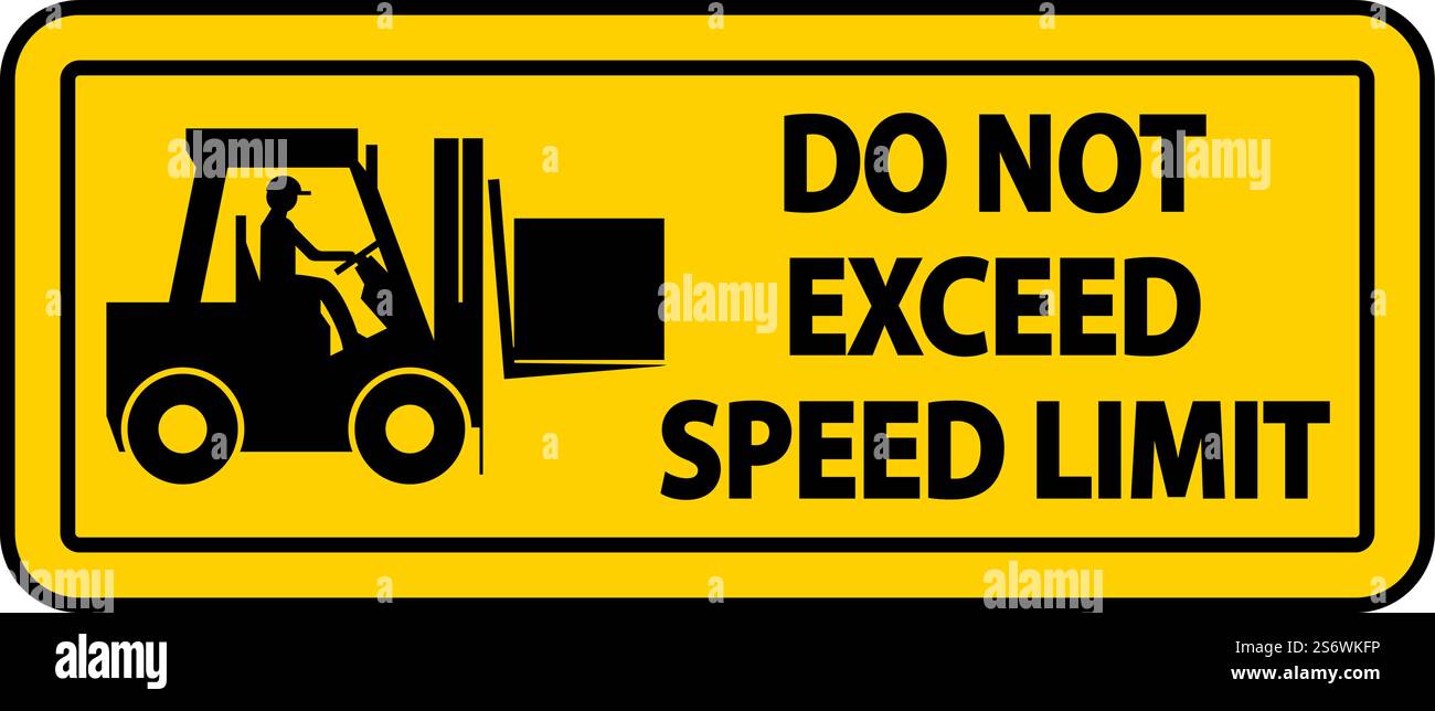 Do Not Exceed Speed Limit Label Sign On White Background Stock Vector ...