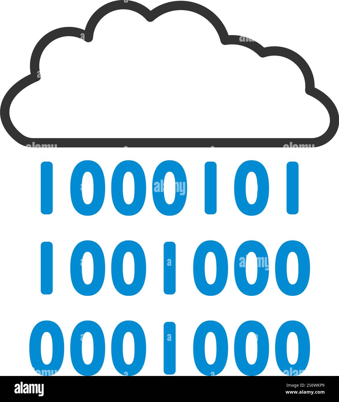 Cloud Data Stream Icon. Editable Bold Outline With Color Fill Design ...