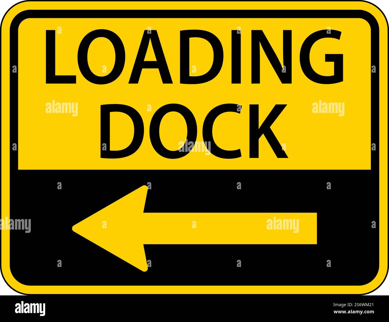 Loading Dock Left Arrow Sign On White Background Stock Vector Image ...