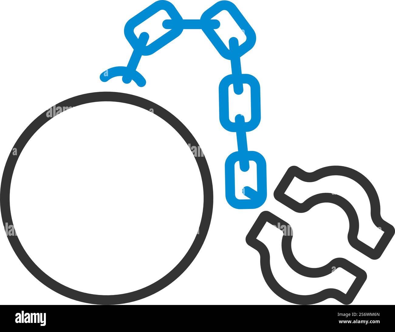 Fetter With Ball Icon. Editable Bold Outline With Color Fill Design ...