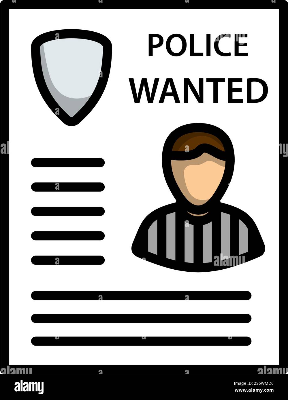 Wanted Poster Icon. Editable Bold Outline With Color Fill Design ...