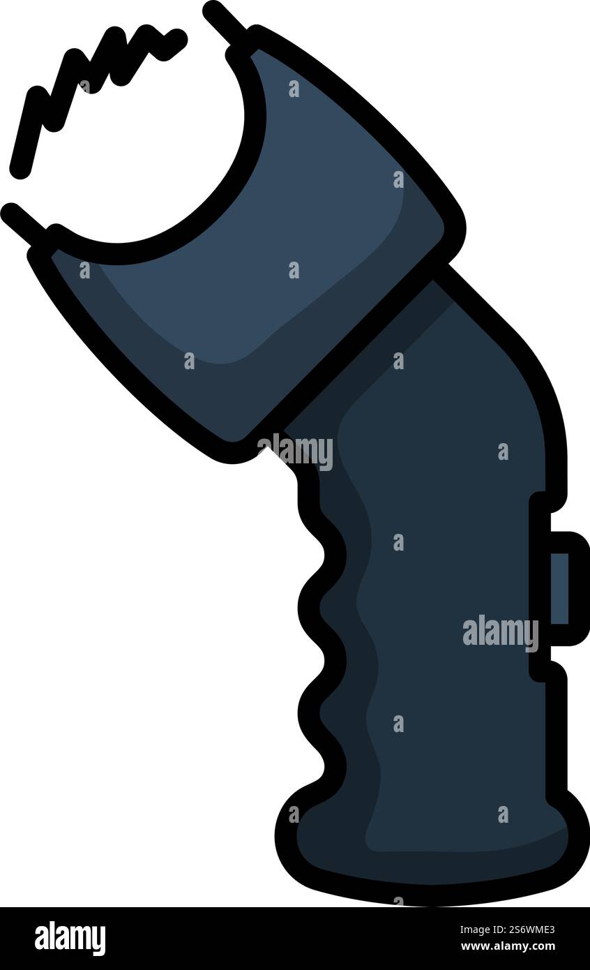 Police Stun Gun Icon. Editable Bold Outline With Color Fill Design ...