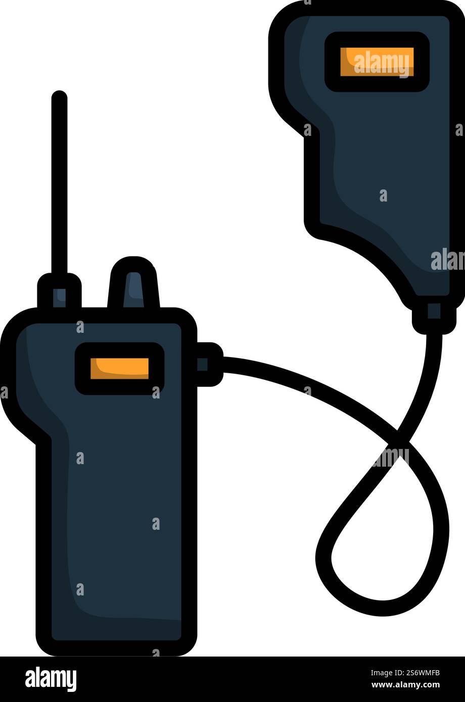 Police Radio Icon. Editable Bold Outline With Color Fill Design. Vector ...