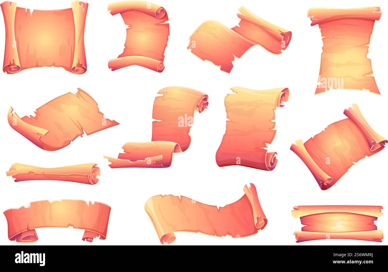 Scroll parchment. Old ancient treasure map vintage historical rolled ...