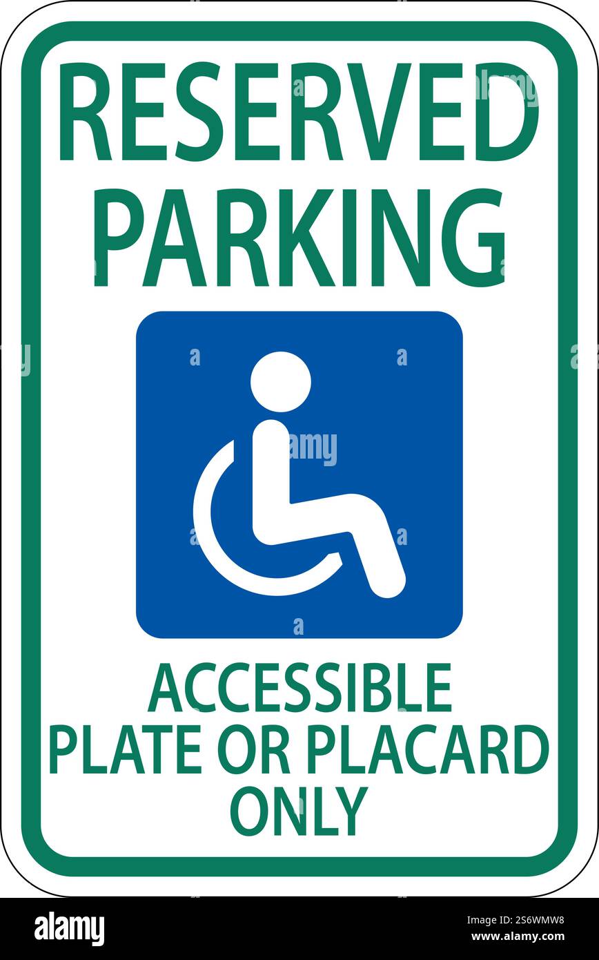 Accessible Parking Sign On White Background Stock Vector Image & Art ...
