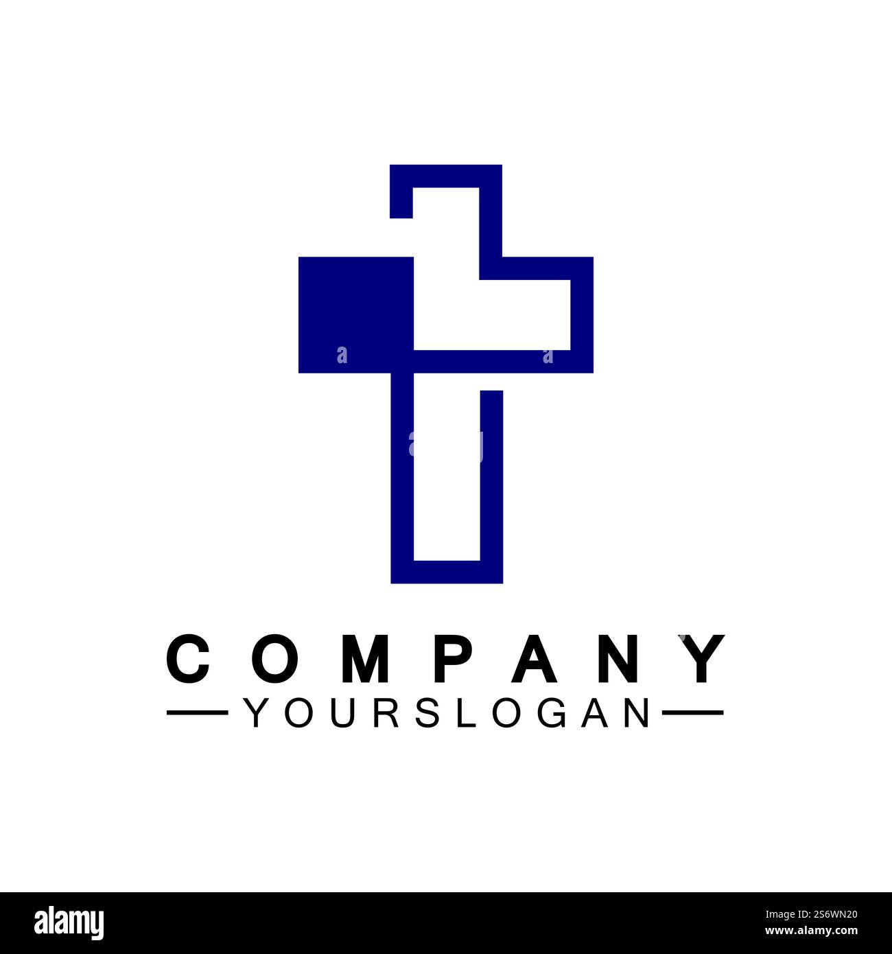 Church logo.Illustration of modern, clean church cross sign for a ...