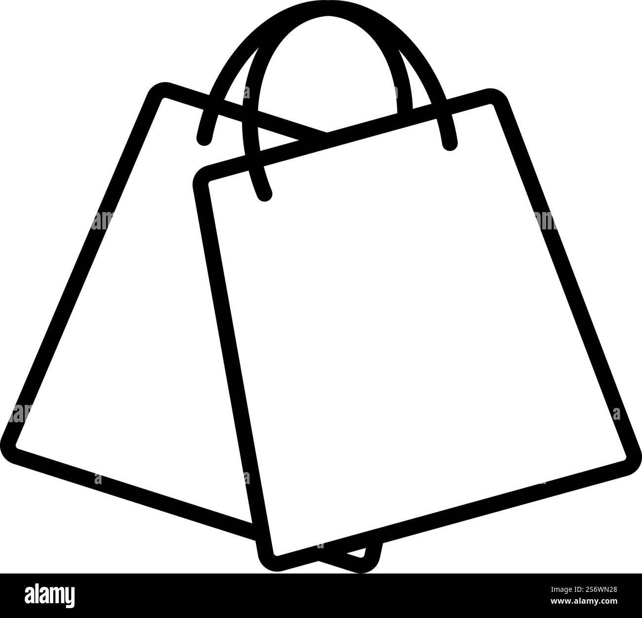 Two Shopping Bags Icon. Bold outline design with editable stroke width ...