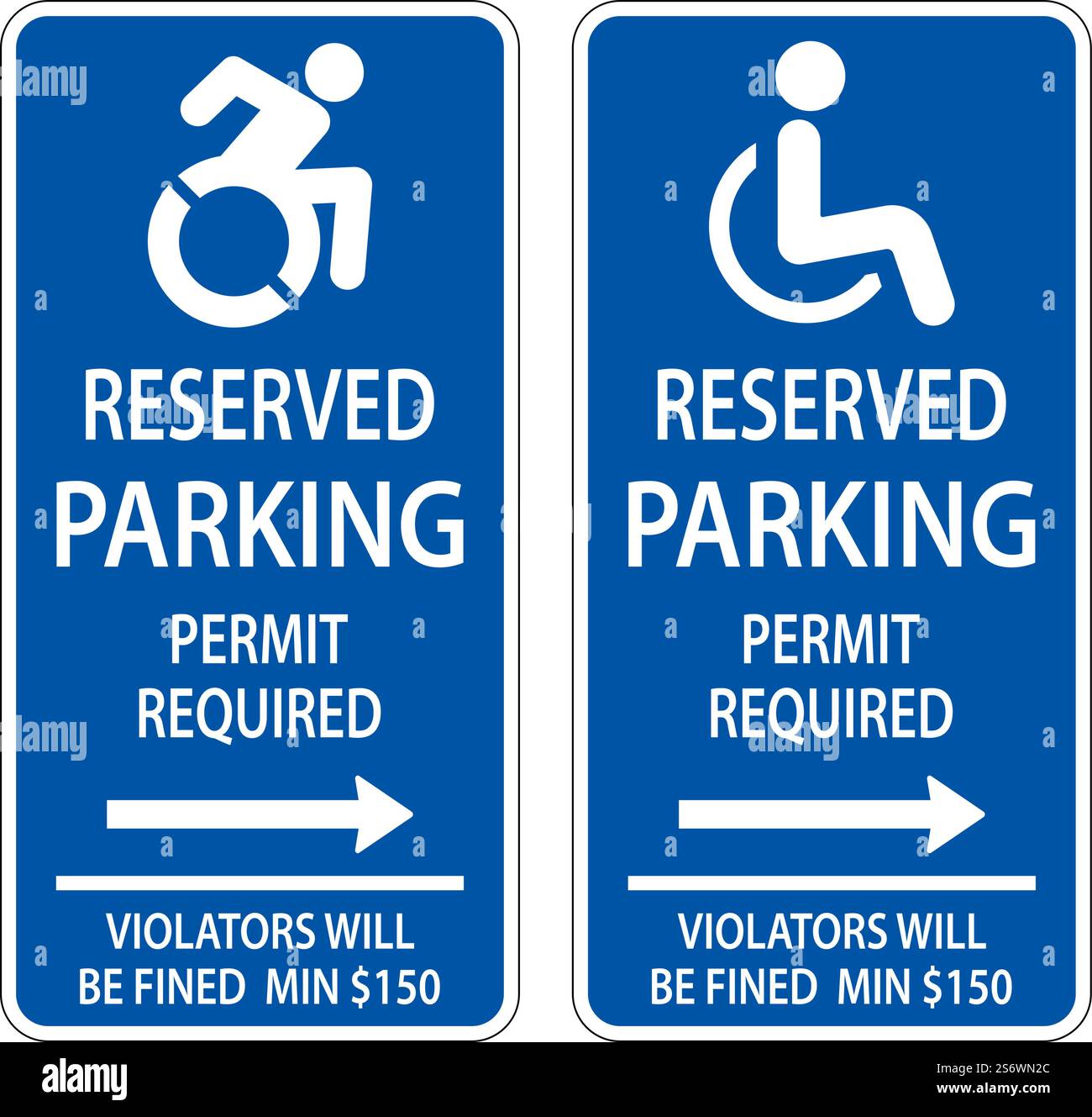 Handicap Parking Sign,Right Arrow Sign On White Background Stock Vector ...