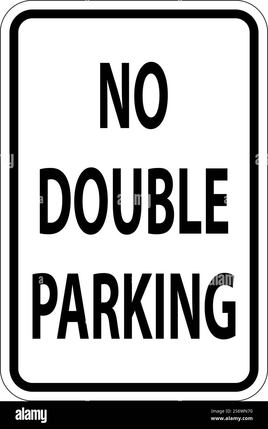 No Double Parking Sign On White Background Stock Vector Image & Art - Alamy