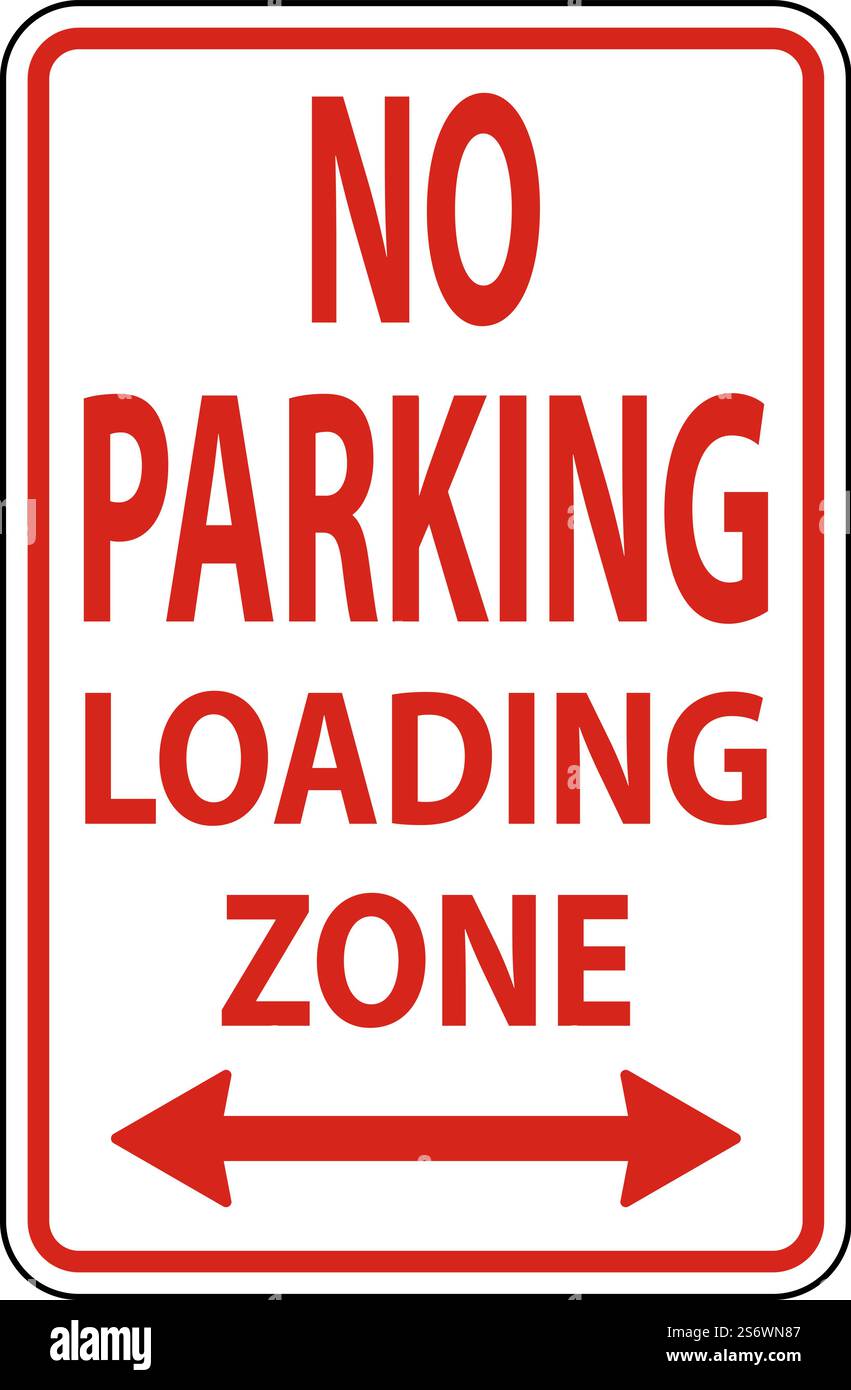 No Parking Loading Zone Sign On White Background Stock Vector Image ...