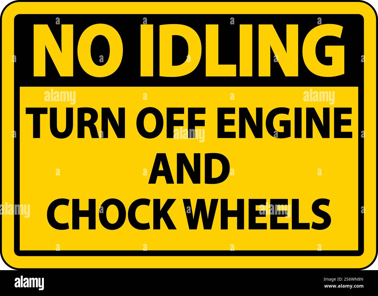 Turn Off Engine and Chock Wheels Sign On White Background Stock Vector ...