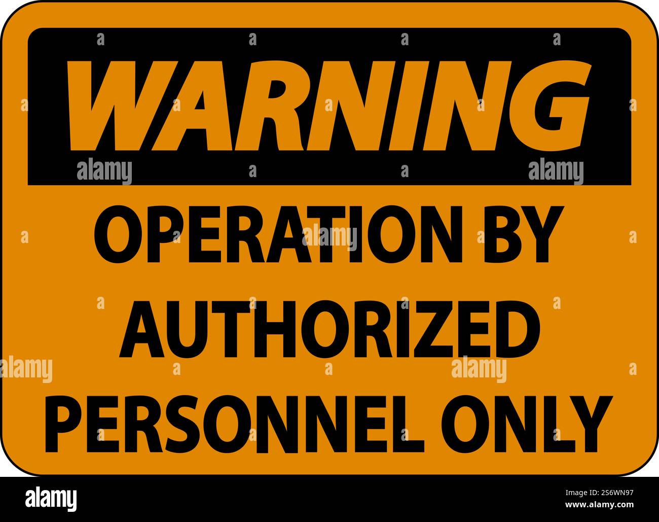 Warning Operation By Authorized Label Sign On White Background Stock ...