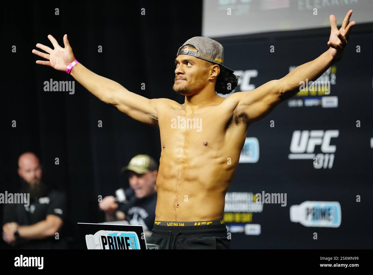 LOS ANGELES, CA - JANUARY 17: Billy Elekana at the ceremonial weigh-ins ...