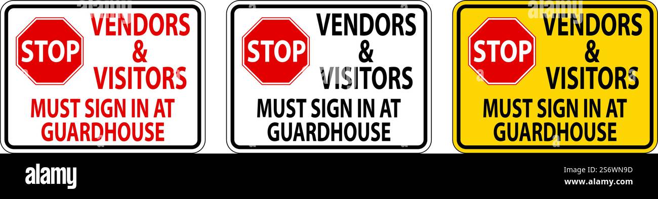 Vendors and Visitors Sign On White Background Stock Vector Image & Art ...
