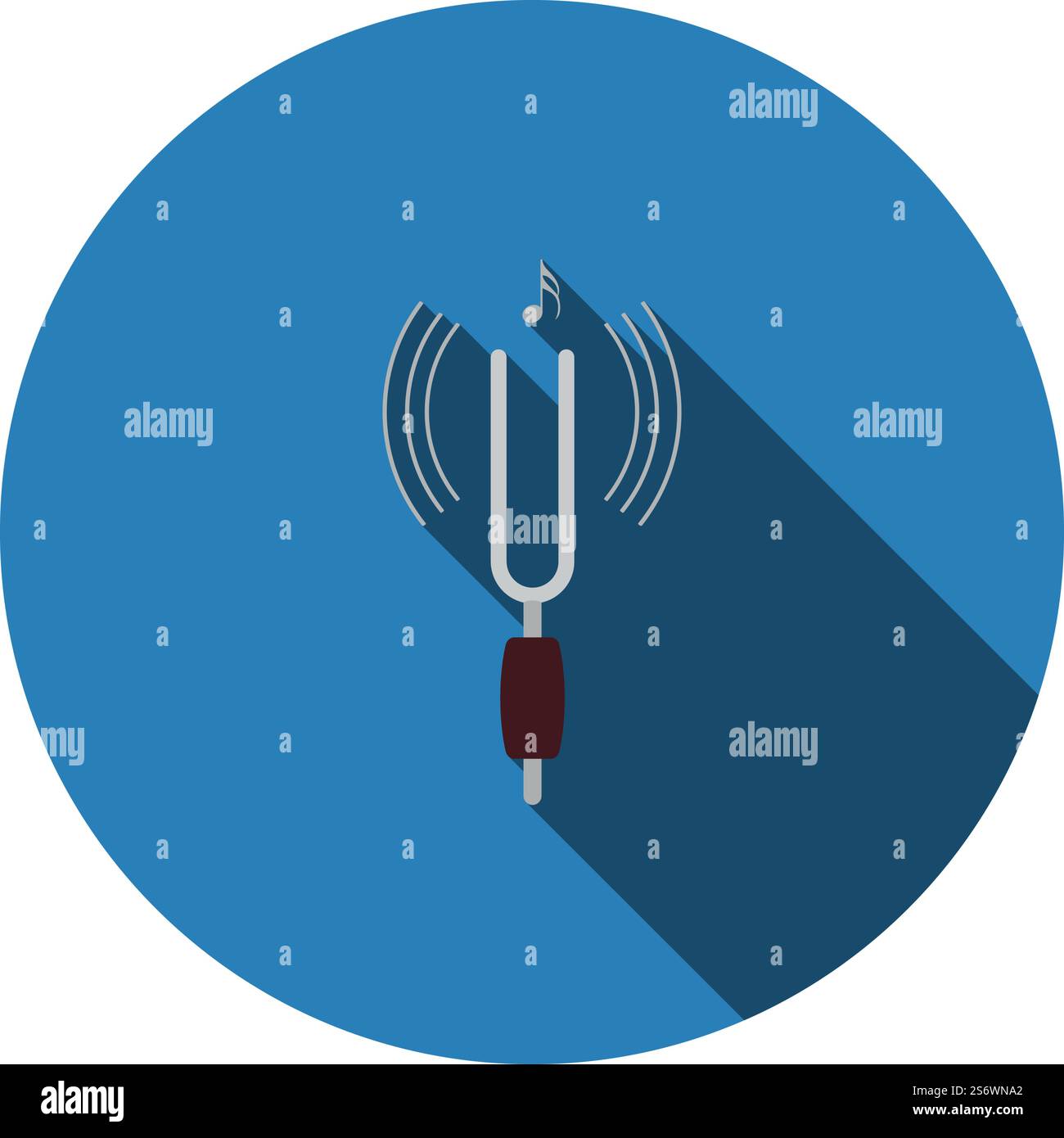 Tuning Fork Icon. Editable Bold Outline With Color Fill Design. Vector ...