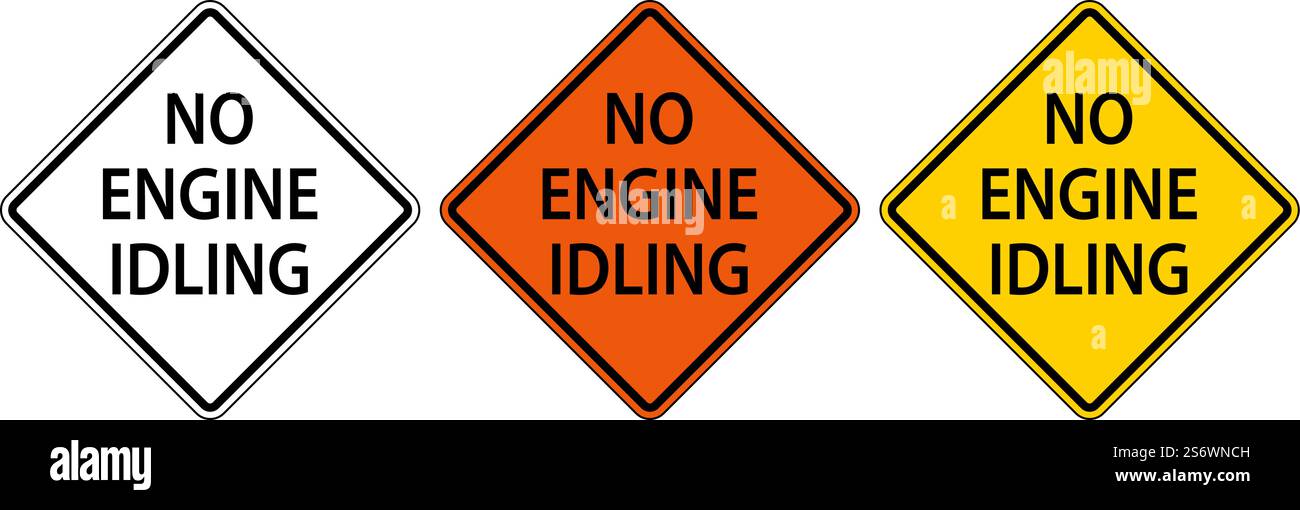 No Engine Idling Sign On White Background Stock Vector Image & Art - Alamy