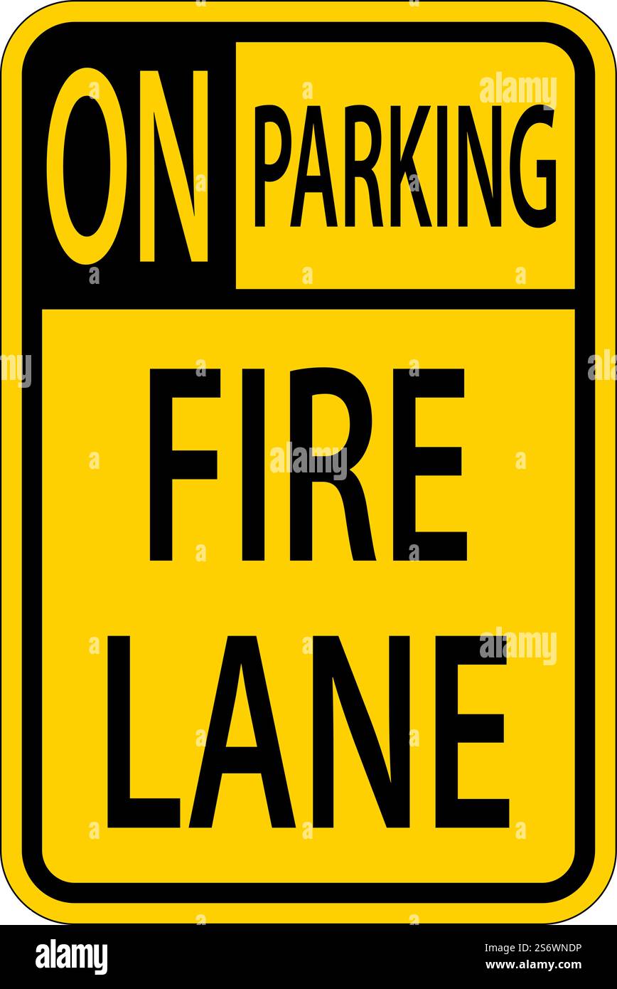 No Parking Fire Lane Sign On White Background Stock Vector Image & Art ...